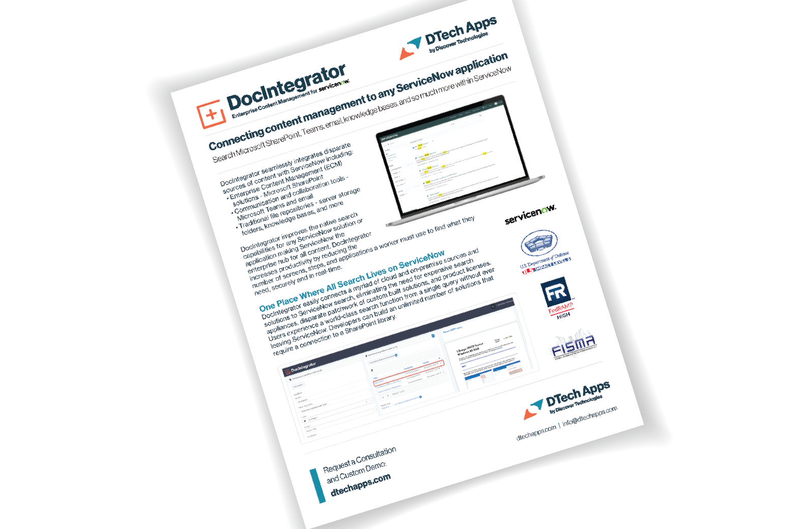 Infographics & Brochures - Enterprise Solutions for ServiceNow - DTech Apps